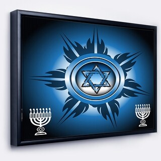 Designart "Jewish Symbols" Abstract Framed Canvas Art Print - Bed Bath ...