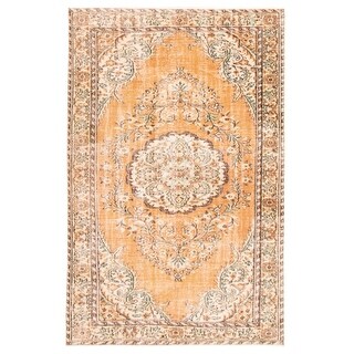 ECARPETGALLERY Hand-knotted Melis Vintage Light Brown Wool Rug - 6'0 x ...