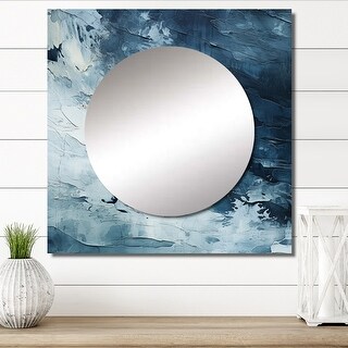 Designart "White and Blue Abstract Element Fight" Abstract Shapes Wall ...