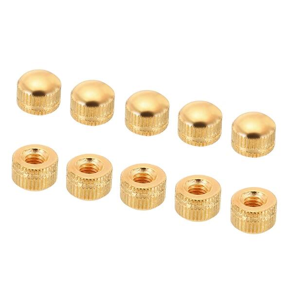 25pcs Acorn Cap Nut Bolt Cover Screw Caps Female Thread Knurled - Gold ...