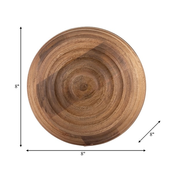 Sagebrook Home Natural Round Brown Ridged Wooden Orb Decor Contemporary ...