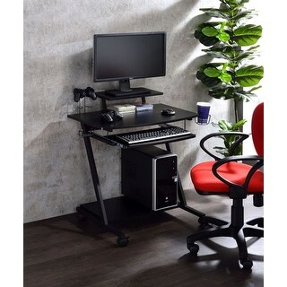 28 in. Rectangular Black with MDF, Particle Board, PVC Paper Metal ...