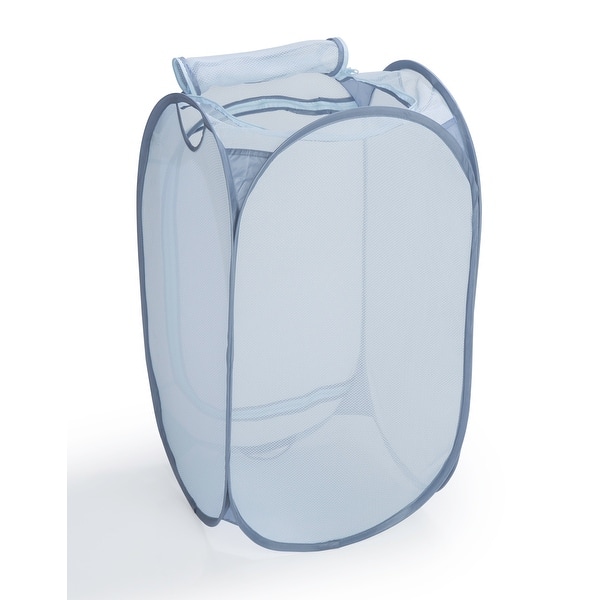 Smart Design Mesh Pop Up Flip Laundry Hamper and Basket - Teal - Bed ...