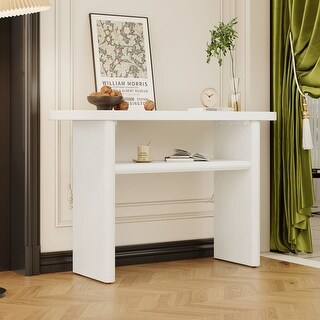 Console Table with Rounded Edges and Sturdy Shelf - Bed Bath & Beyond ...