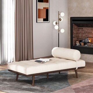 Button-tufted Upholstered Single Sofa Bed Chair Armless Chaise Lounges ...