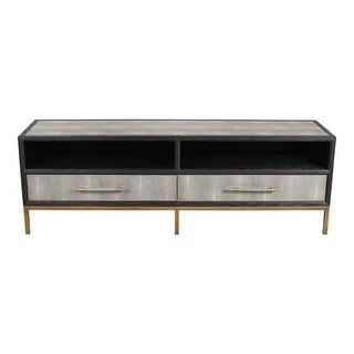 Aurelle Home Milton Solid Oak & Brass Media Cabinet - Bed Bath & Beyond ...