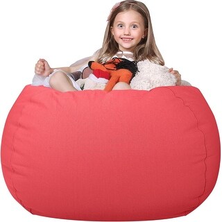 Large zipper filled bean bag, high-quality cotton canvas toy storage ...