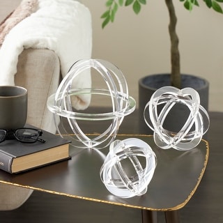 Clear Acrylic Plastic Delicate Geometric Decorative Sculpture (Set of 3 ...