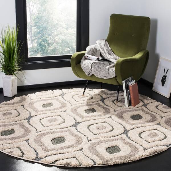 SAFAVIEH, Florida Shag Lulzime Geometric 1.2-inch Thick Rug - Bed Bath ...