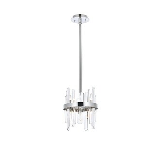 Elegant Lighting Serena 10 inch Crystal Round Pendant - Chrome - 10 ...