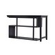 Swing Out Desk with Bookshelf - Solid Wood Home Office Canopy Desk ...