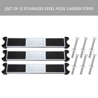 (Set of 3) 1.9 Inch Non-Slip Swimming Pool Ladder with Bolts - Bed Bath ...