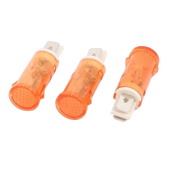 3Pcs AC220V Plastic 12.7mm Mount Dia Round Indicator Pilot Light ...