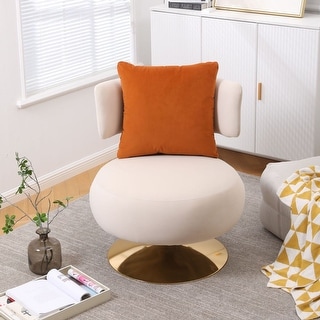 Swivel Accent Chair C-Shape Open Back Round Seat Living Room Bedroom ...