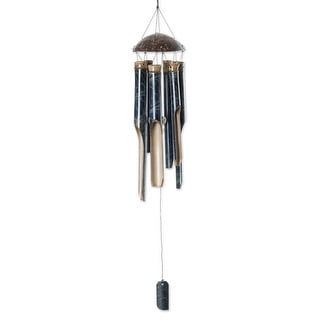 Novica Handmade Blue Rhythm Bamboo And Coconut Shell Wind Chime - Bed ...