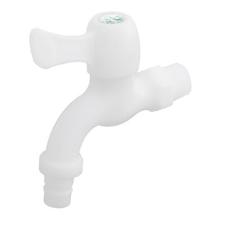 Household Washing Machine Stop Water Tap Faucet 1/2BSP Thread White ...
