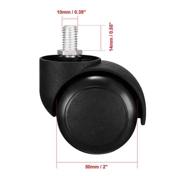 Office Chair Casters Wheels 2" PU Wheel Threaded Swivel Caster, 8Pcs ...