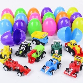 12 Pcs Colorful Prefilled Easter Eggs with Toy Race Cars - Bed Bath ...