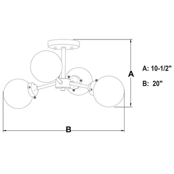 Vaxcel Lighting C0268 Orbit 4 Light 20" Wide Semi-Flush Ceiling - Bed ...