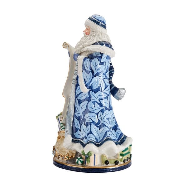 Fitz and Floyd Holiday Home Blue Santa Figurine 18.75In - N/A - Bed ...