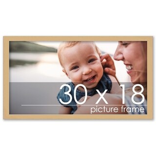 30x18 Traditional Natural Complete Wood Picture Frame with UV Acrylic ...