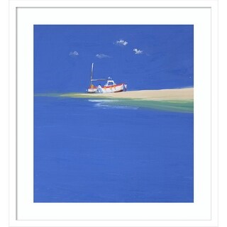 Boat Awaiting the Tide by John Miller Wood Framed Wall Art Print - Bed ...