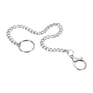 10" Flat Keychain with Key Ring Lobster Clasp Stainless Steel Belt Loop ...