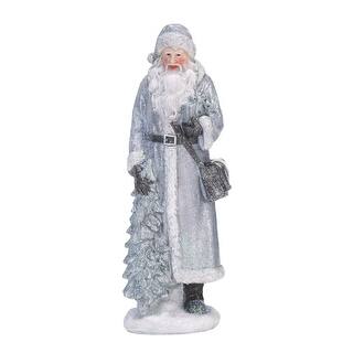 12" Silver Transpac Resin Christmas Sweater Santa - Bed Bath & Beyond ...