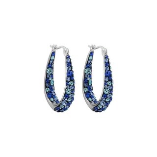 Blue Inside Out Crystal Hoop Earrings For Women - Bed Bath & Beyond ...