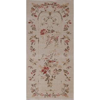 Floral Aubusson Turkish Wool Runner Rug Hand-knotted Oriental Carpet ...