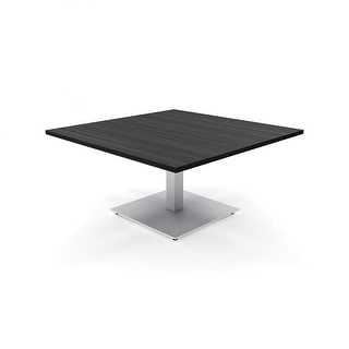 42" Square Coffee Table With Square Metal Base Office Reception Table ...