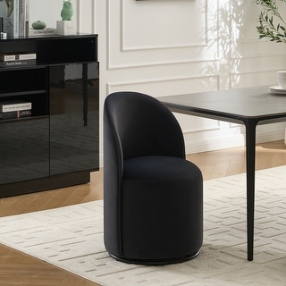 Modern 360 Degree Swivel Bucket Velvet Dining Chair with Metal Base ...