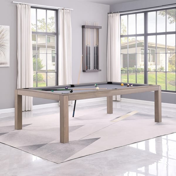 Olivia GreyWash Ash 8ft Billiard Slate Pool Table with dining top - On ...