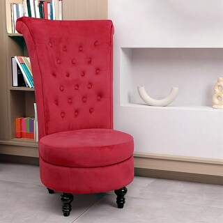 Velvet High Back Armless Chair Upholstered Tufted Seat w/Storage - Bed ...