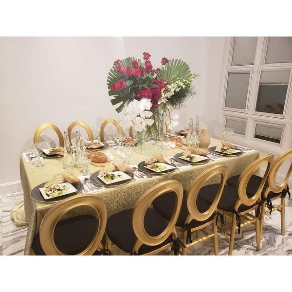 Alice Pazkus 13" Black Alabaster Charger with Gold Rim - Bed Bath ...