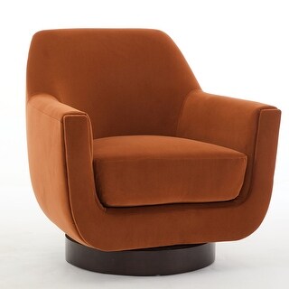 Burnt Orange Swivel Armchair Lounge Single Sofa Wingback Chairs - Bed ...