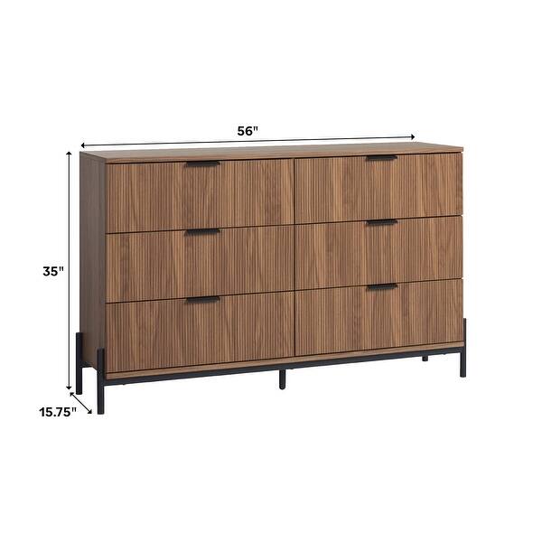 Middlebrook Designs Six Drawer Chest with Reeded Drawer Fronts - Bed ...