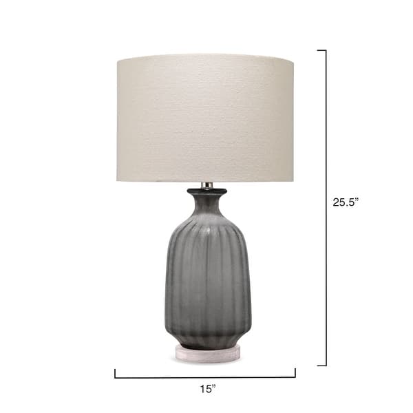 Alden Décor Eden Glass Table Lamp, Grey - Bed Bath & Beyond - 18136579