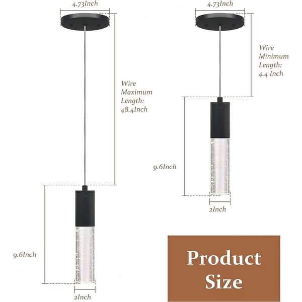 Modern LED Mini Pendant Light Crystal Bubble Glass Hanging Ceiling ...