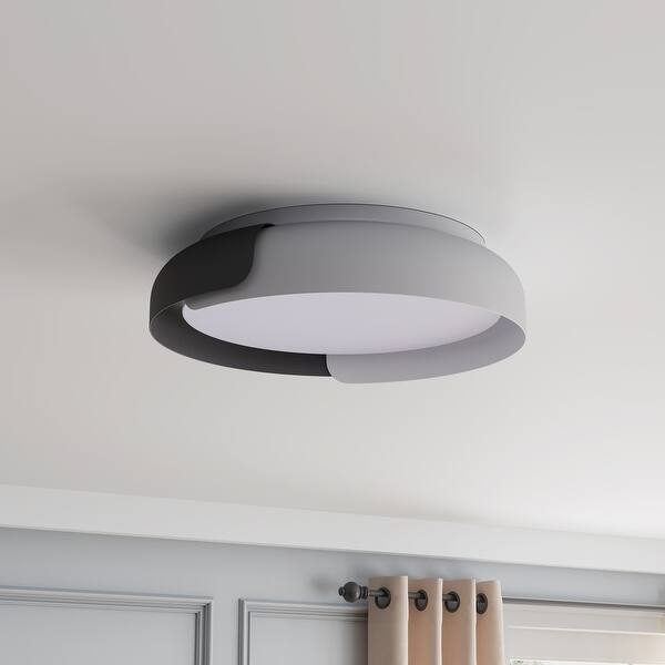 Modern Color Splicing LED Flush Mount Ceiling Light with Acrylic Shade ...