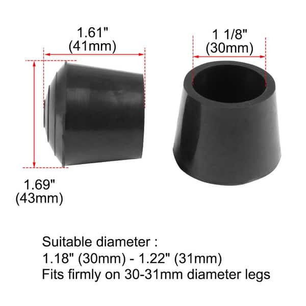 Rubber Furniture Table Leg Cap Tip Cup Feet Cover 1 1/8"Inner Dia 2pcs ...