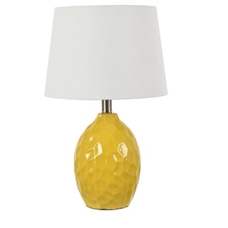 Jesse Yellow Ceramic 19.5"H Table Lamp - 19.5'' H x 12'' W x 12'' D ...