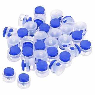 Cord Locks, 100 Pack Round Spring Toggle Stopper, Clear Blue - Clear ...
