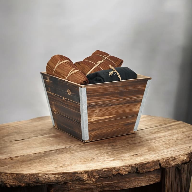 Cavorn Tapered Square Brown Planter Bucket - On Sale - Overstock - 42713960
