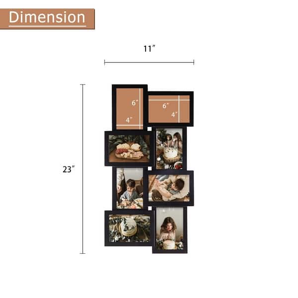 HELLO LAURA Dynamic 8-Opening Staggered Collage Photo Frame Wall ...