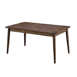 Rustic Rectangular Dining Table in Natural Tone - Natural Tone - Bed ...