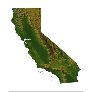 "Topographic map of California" Poster Print - Multi - Bed Bath ...