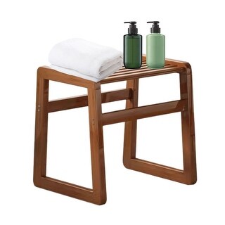Bamboo Shower Bench, Bath Seat Stool, Spa Foot Rest Shaving Stool - Bed ...