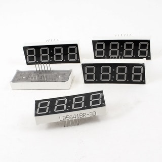 5 Pcs Anode 12 Terminals 4 Bit 7 Seg 0.56" Red Clock LED Display ...