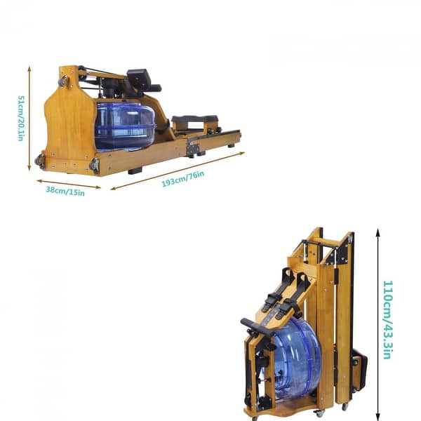 Water Rowing Machine With LED Display Wooden Rowing Machine With ...